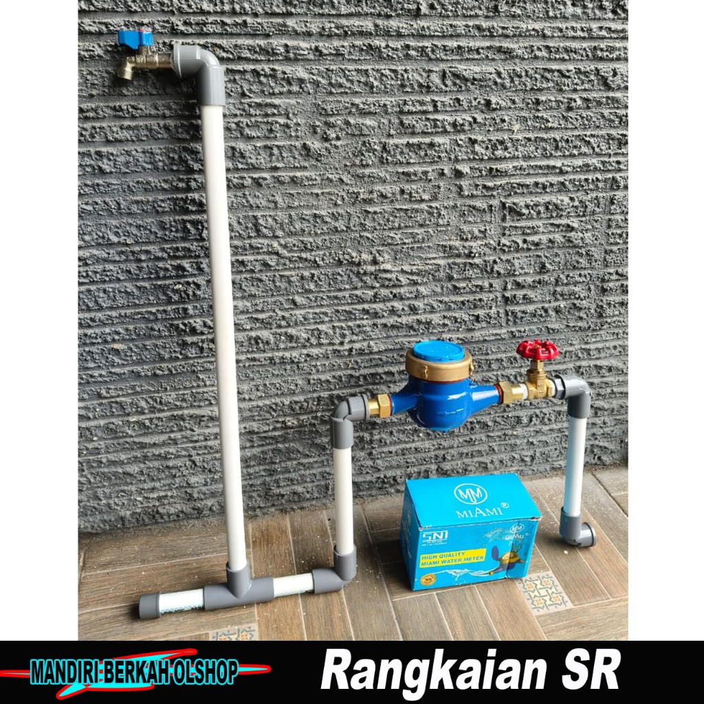Jual Meteran Air Besi 1/2 inch Rangkaian SR Full Set / Meteran Air Set ...