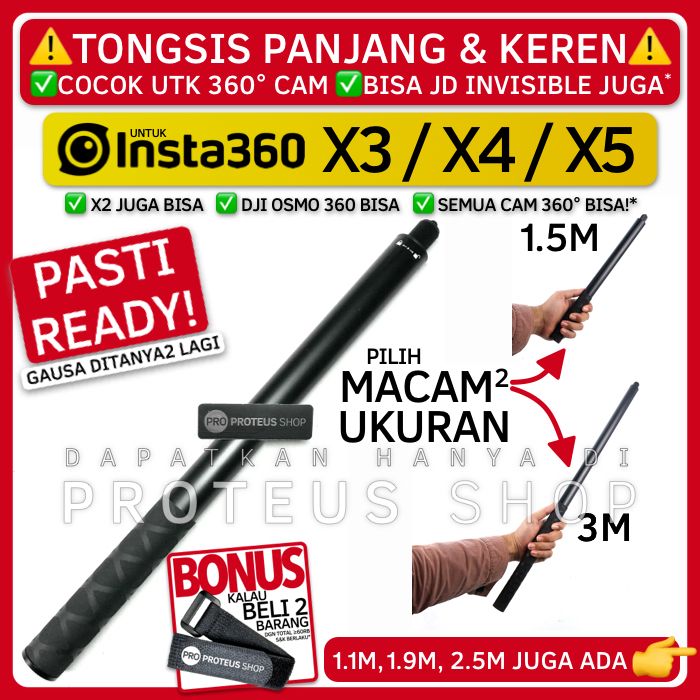 Jual >> INVISIBLE STICK Insta360 X5 X4 Air X3 ONE X2 DJI OSMO 360 CAM ...