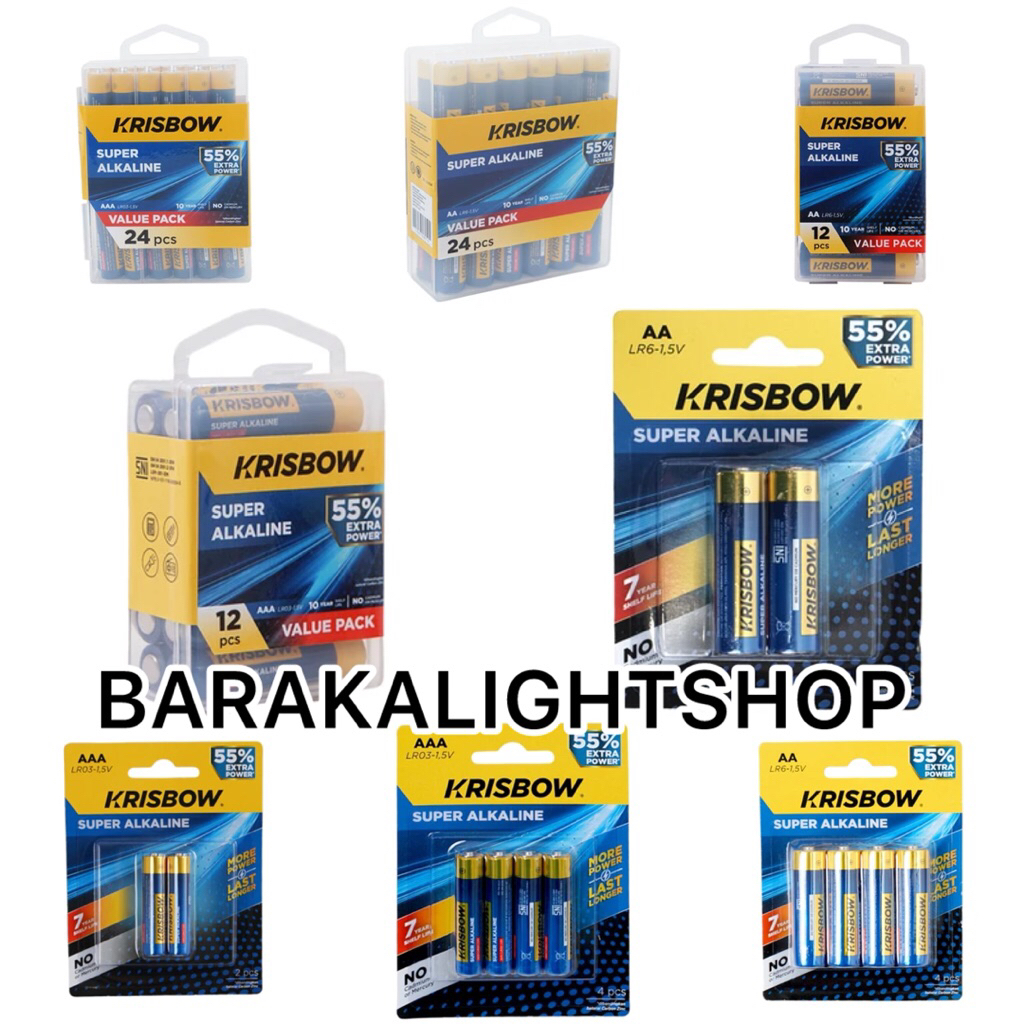 Jual KRISBOW SET BATERAI SUPER ALKALINE AA & AAA BIRU/KRISBOW BATTERY ...