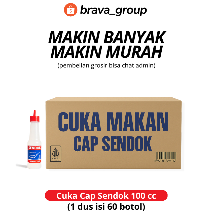 Jual [ORDER PER KARDUS] CUKA MAKAN CAP SENDOK 100 ML [Per Kardus isi 60 ...