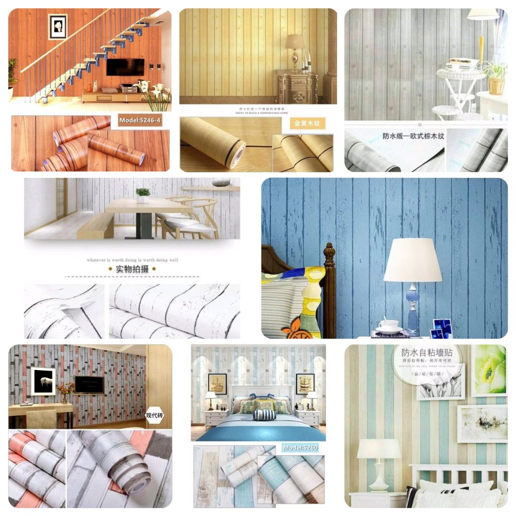 Jual WALLPAPER DINDING Motif SERAT KAYU COKLAT CY ALAM NATURAL MOTIF ...