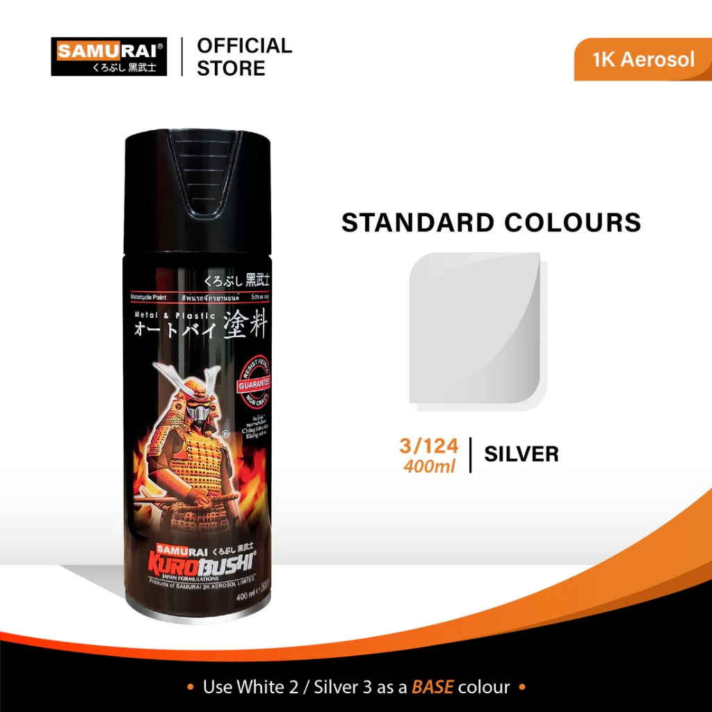 Jual Cat Pilok Pilox Cat Semprot Body Motor SamuraiPaint Silver #PS124 ...