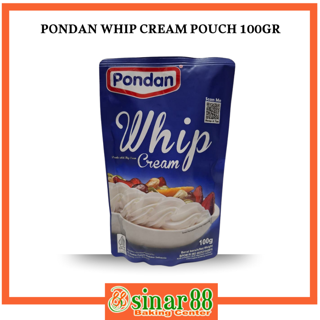 Jual Pondan Whip Cream Pouch 100gr – Whipped Cream Bubuk Praktis untuk ...