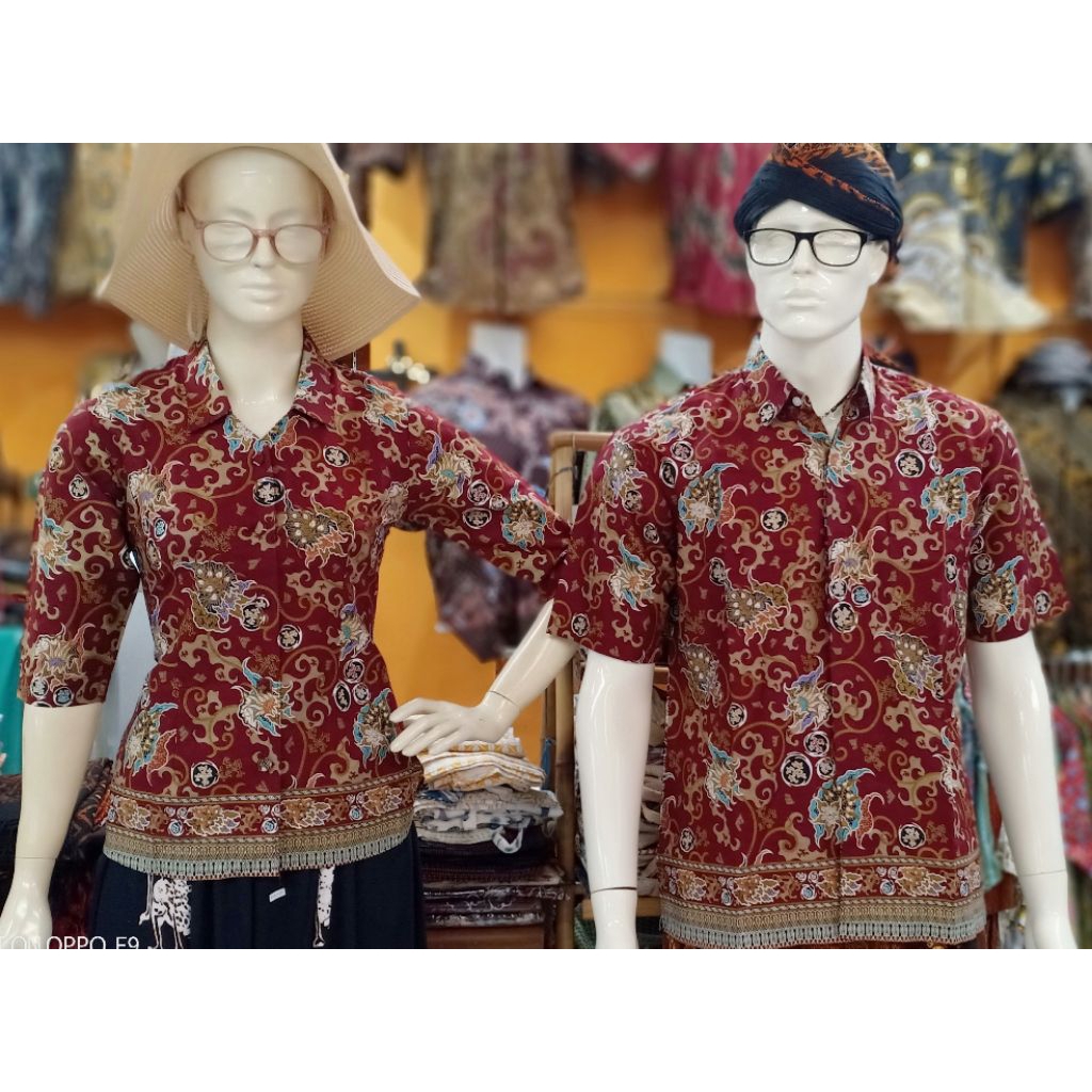 Jual Toko bakul batik, Couple batik blus lengan 3/4 & kemeja lengan ...