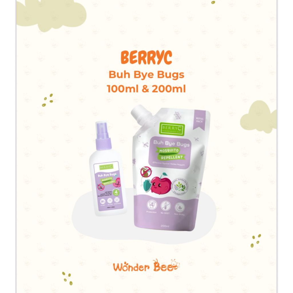 Jual BerryC Buh Bye Bugs 100ml/Refil 200ml Anti Nyamuk Spray Anak Bayi ...