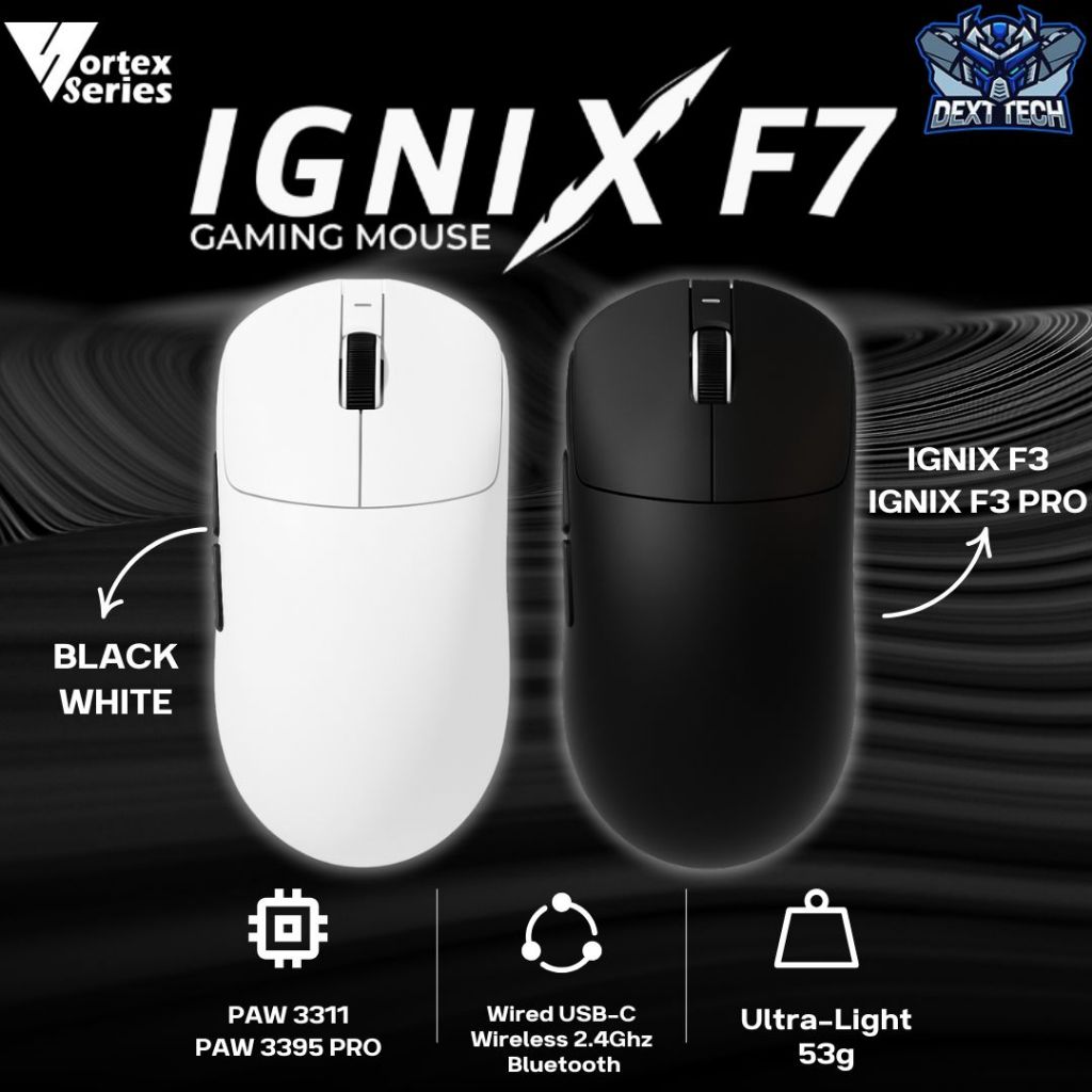 Jual VortexSeries IGNIX Series F7 Mouse | Ultra Light Wireless Tri Mode ...