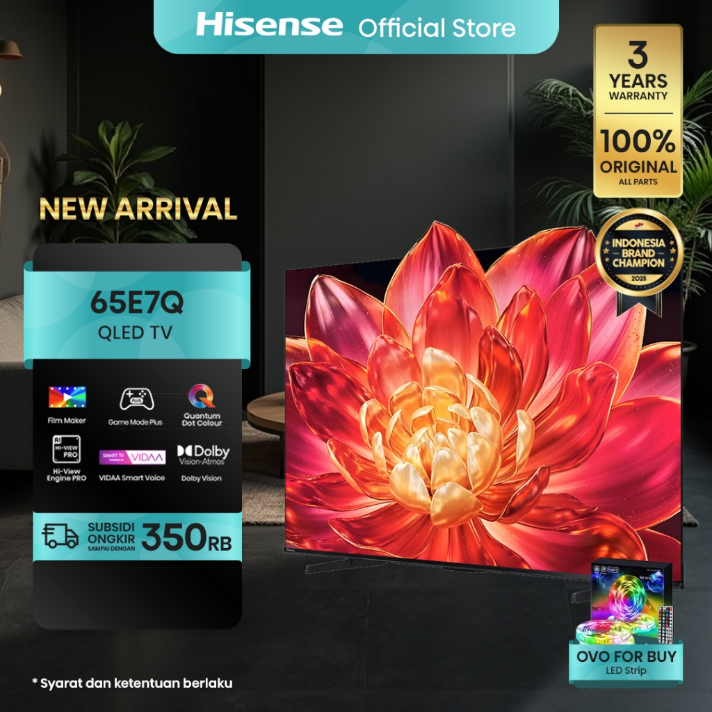 Jual Hisense TV 65E7Q Vidaa Smart Digital QLED TV 65 inch Filmmaker Mode Quantum Dot Colour ...