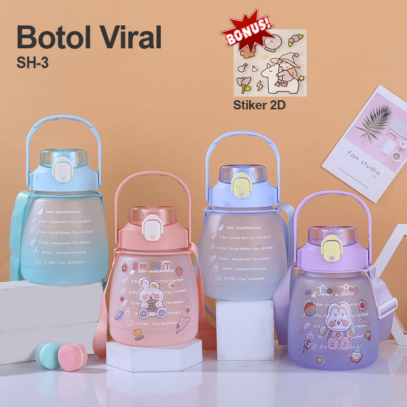 Jual Botol Minum Mini Botol Minum Viral Bonus Stiker 2D Botol Minum 1 ...