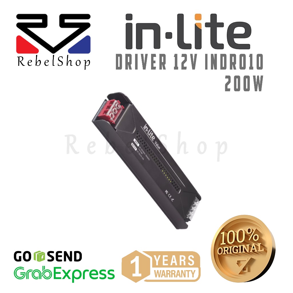 Jual Inlite INDR010 Travo Power Supply 12V 200W Flexi LED Strip Driver ...