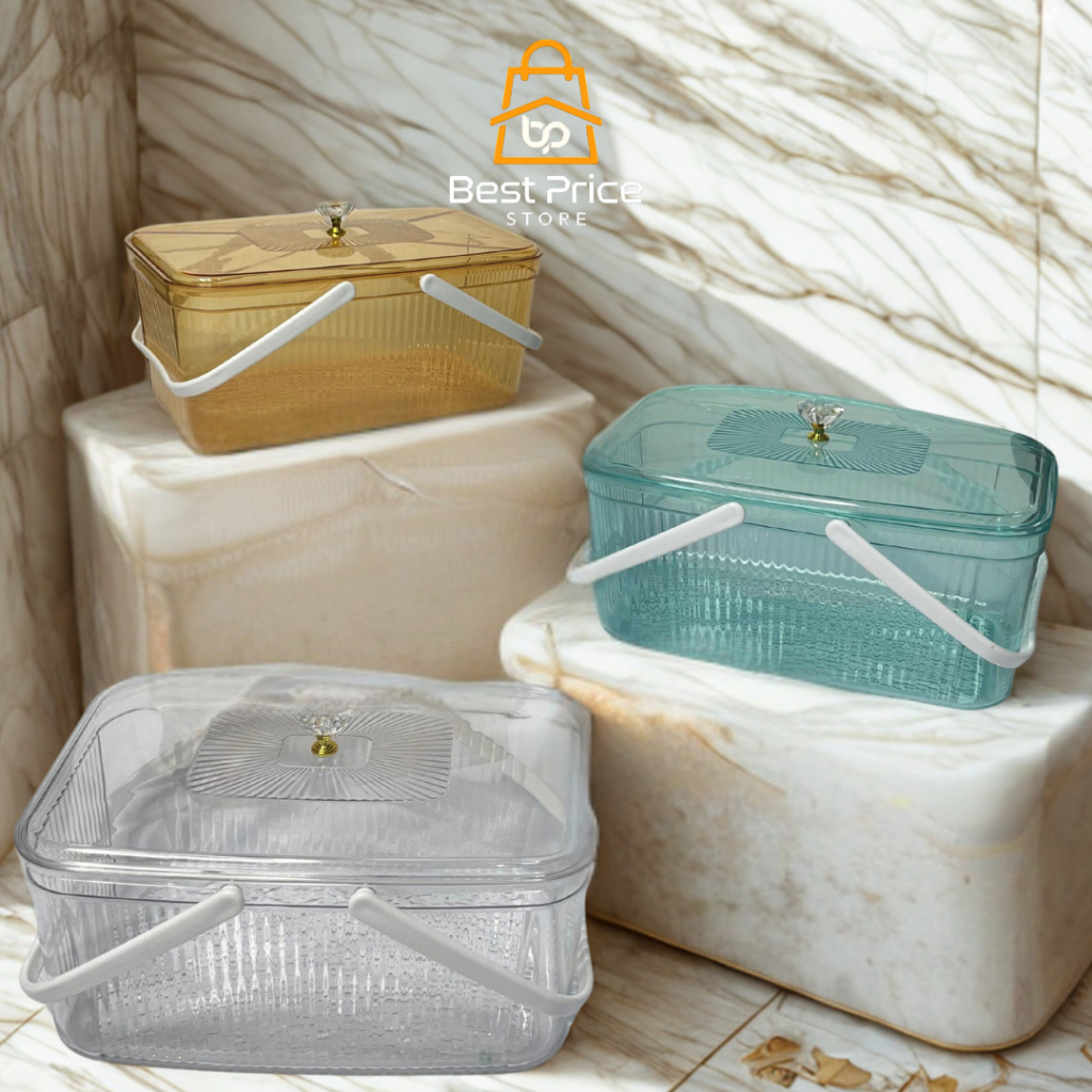 Jual Kotak Serbaguna Elegan Crystal Box dengan Tutup Mewah/Keranjang ...