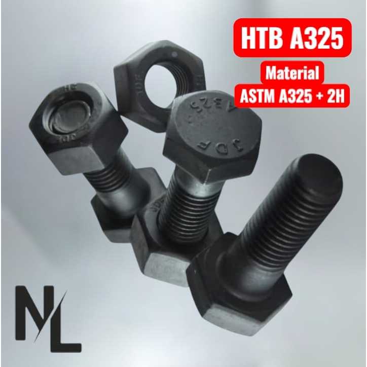 Jual MUR BAUT HTB A325 ASTM 3/4 X 3" / HEX BOLT A325 + NUT 2H KUNCI 32 ...