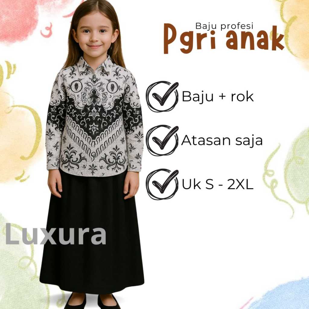 Jual SERAGAM PGRI MOTIF BATIK KUSUMA BANGSA KAIN HALUS PREMIUM LAPIS ...