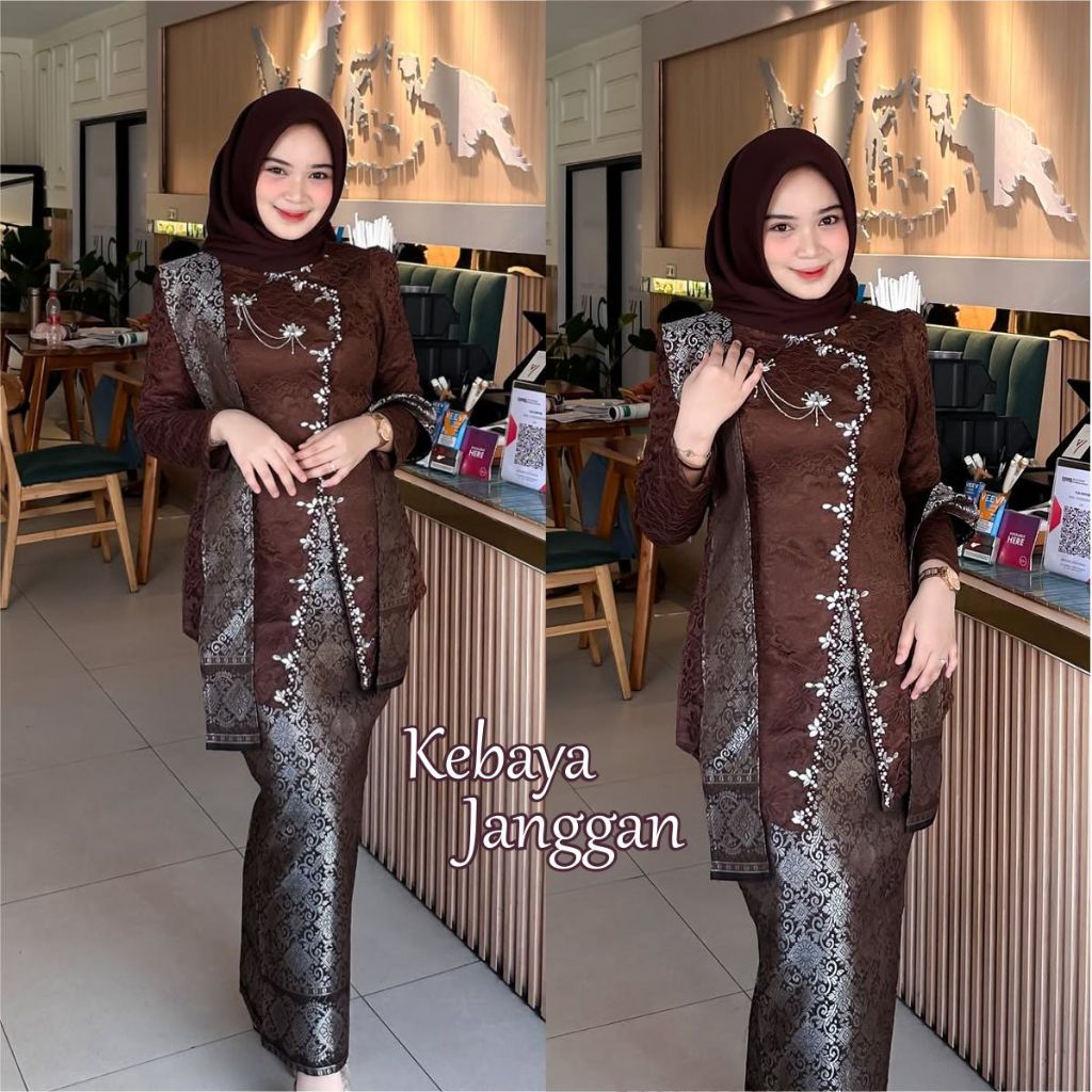 Jual Ayu Janggan Set Kebaya / Atasan Wanita Kebaya Janggan Dan Rok Songket / Kebaya Lamaran ...