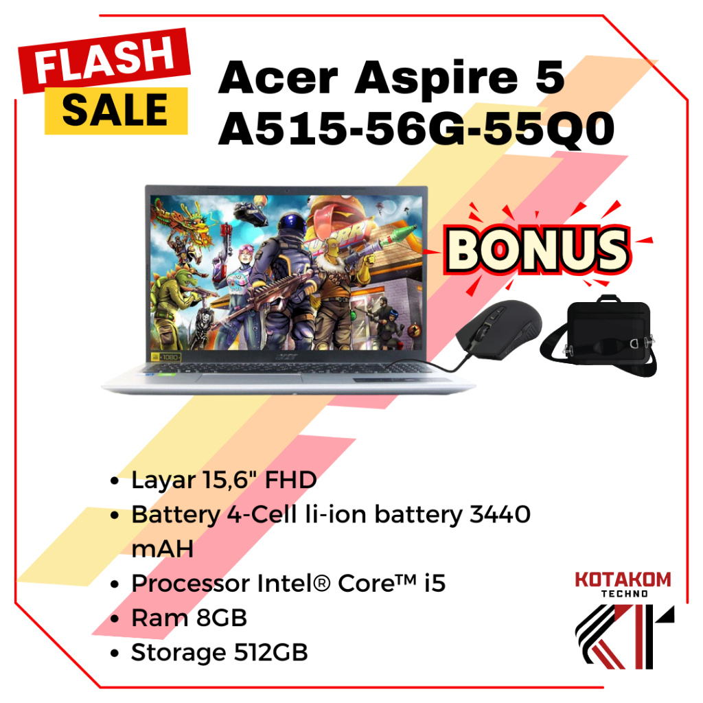 Jual LAPTOP BEST SELLER !! Acer Aspire 5 A155-56G-55Q0 / intel core i5 ...