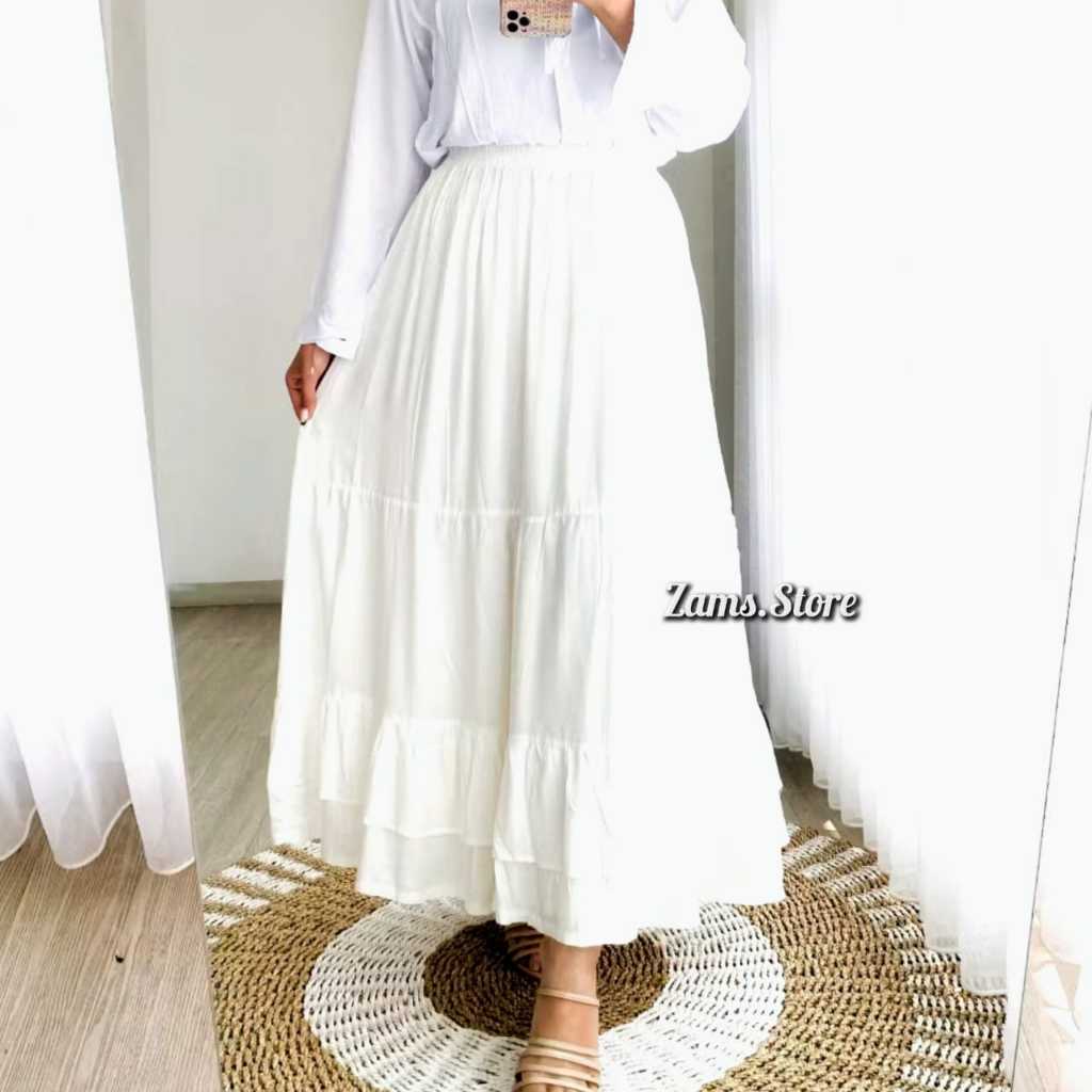 Jual ZAMS STORE - ANNYA KAWAI SKIRT ROK Ruffle flowy wanita cantik ...