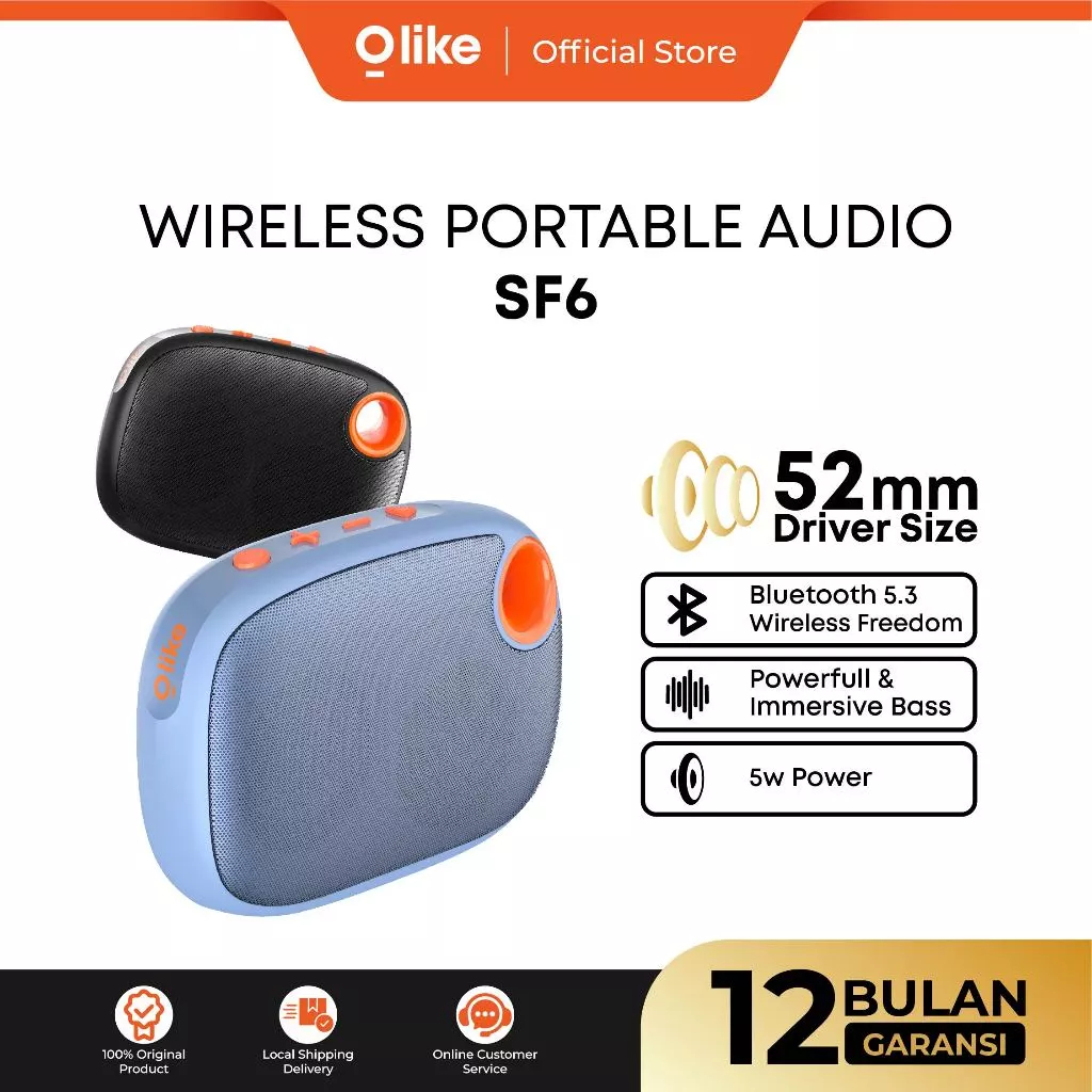Jual Olike Marshall Speaker Mini Wireless Portable SF6 Deep Bass Sound ...