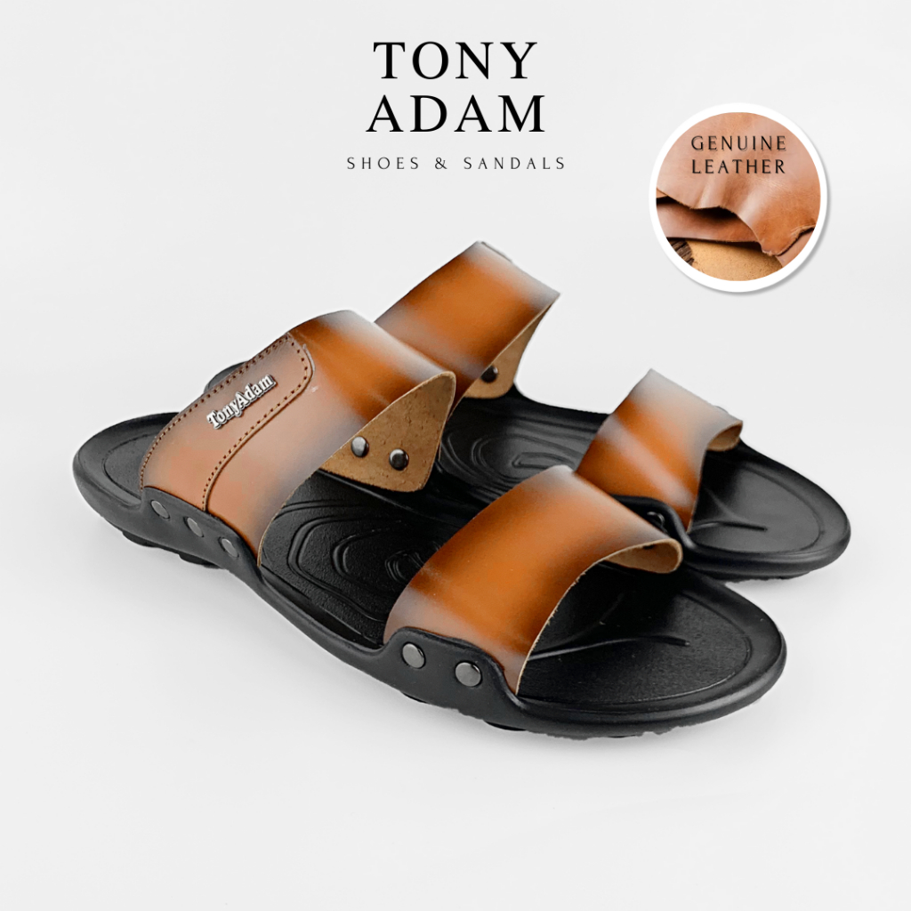 Jual Tony Adam - Sandal Pria 2 Ban 100% Kulit Sapi Asli PM Series Eight ...