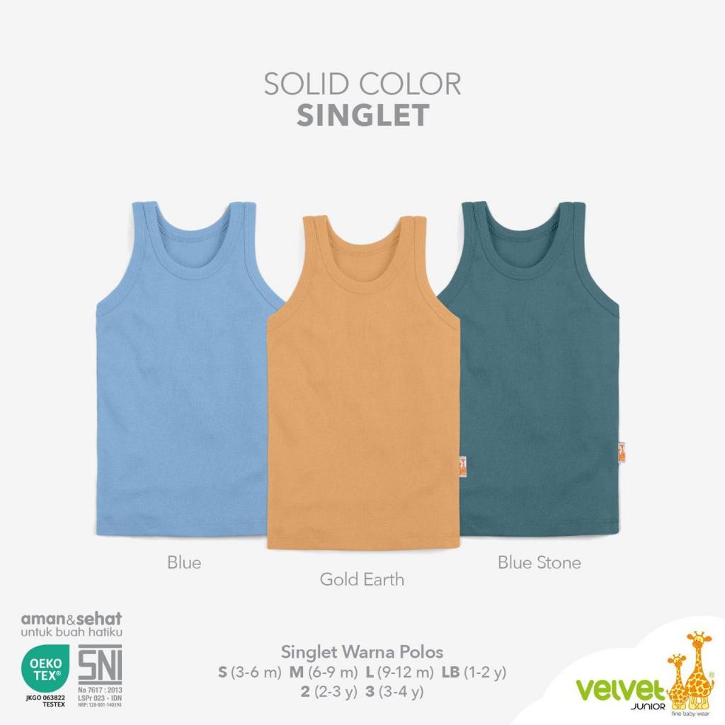 Jual 3pcs Velvet Junior Singlet - Singlet Anak Solid Color | Shopee ...