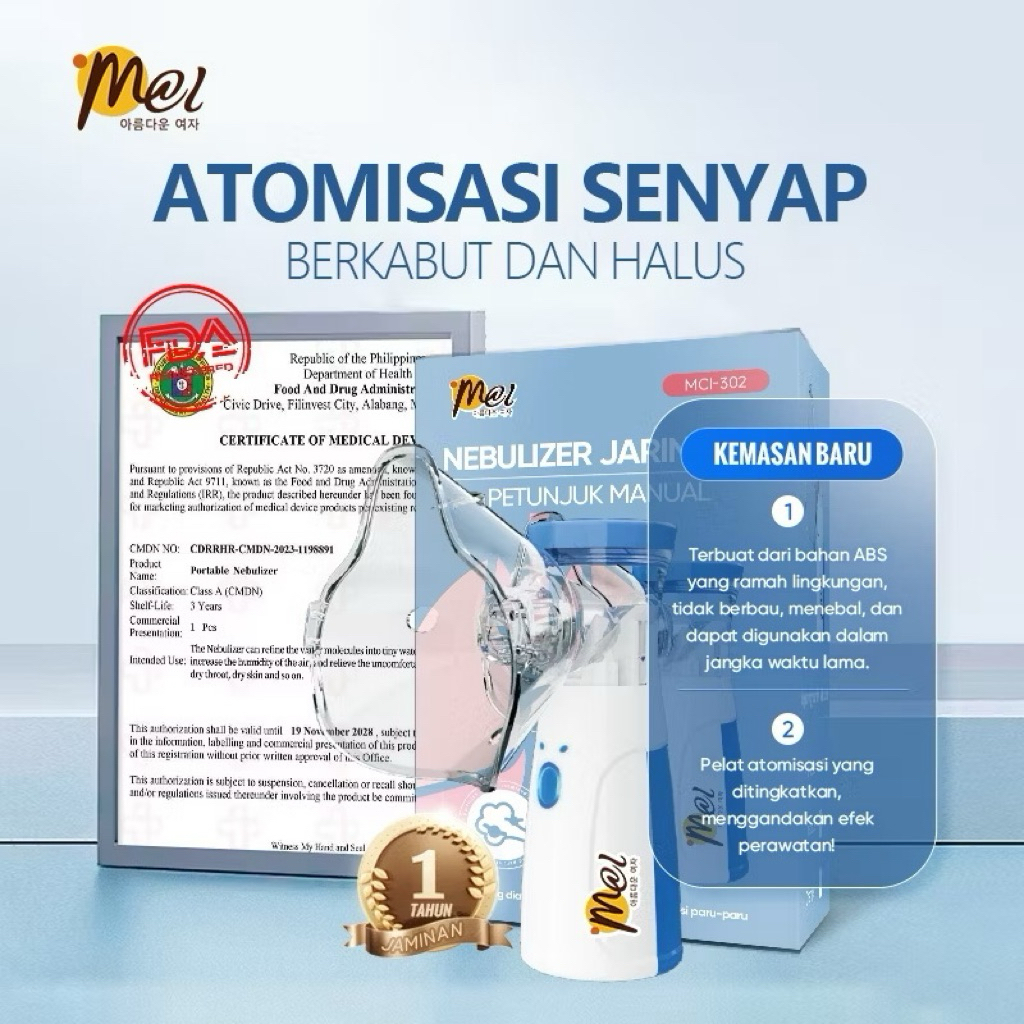 Jual MCI Mesh Nebulizer Portable Handheld Inhaler Dewasa & Anak Terapi ...
