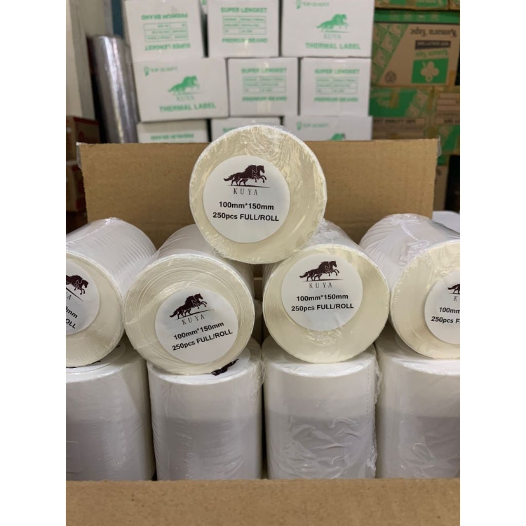 Jual Thermal label Kuya 78mm x 100mm x 300pcs | Shopee Indonesia