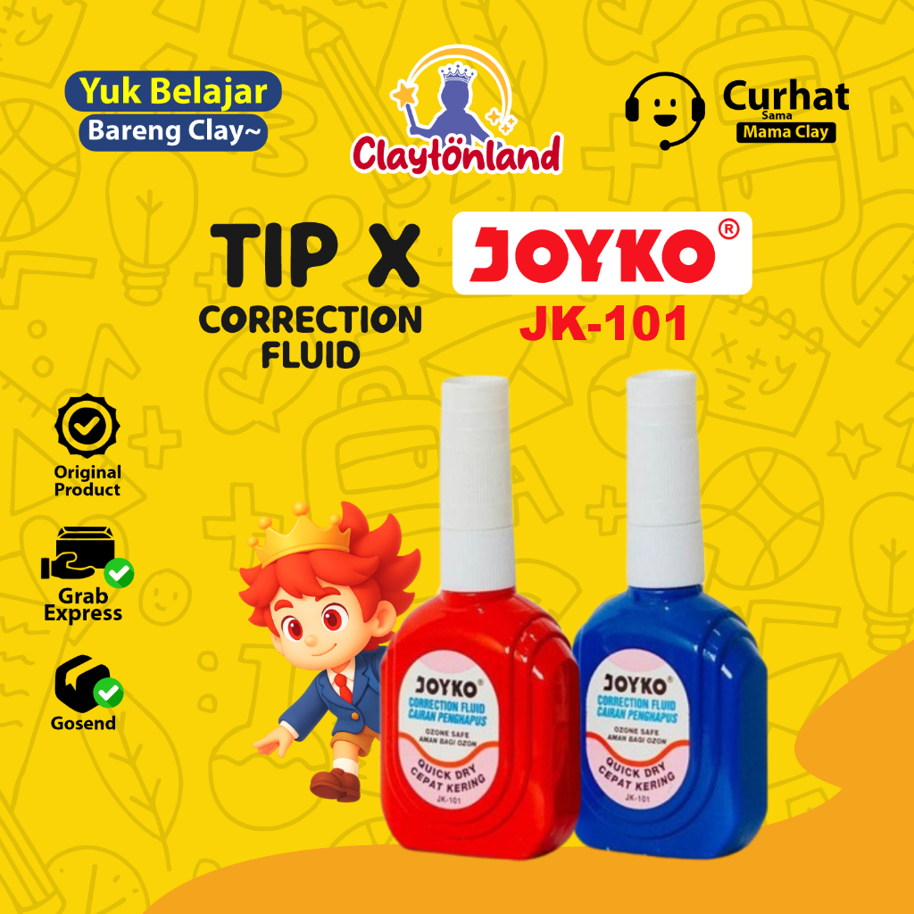 Jual CORRECTION TAPE / TIP EX / CORRECTION FLUID /TIP X JOYKO BOTOL ...