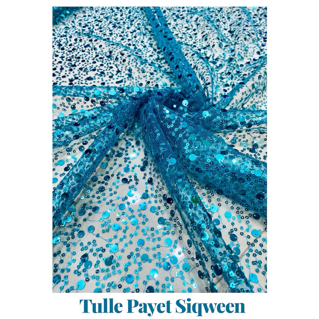 Jual Payet Siqween Peemium. Tulle Zuhair full payet. Bahan Kebaya ...