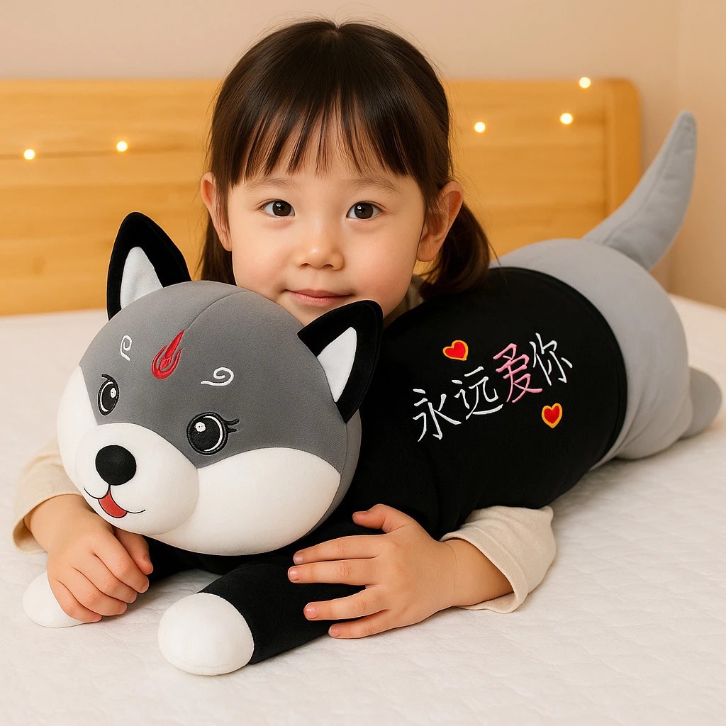 Jual Guling Husky Lying Rebah Jumbo 45cm Bahan Plush Premium Hadiah ...