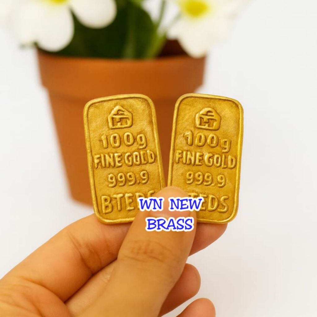 Jual FINE GOLD 999.9 / Miniatur Emas Batangan Kuningan 100 gr | Shopee ...