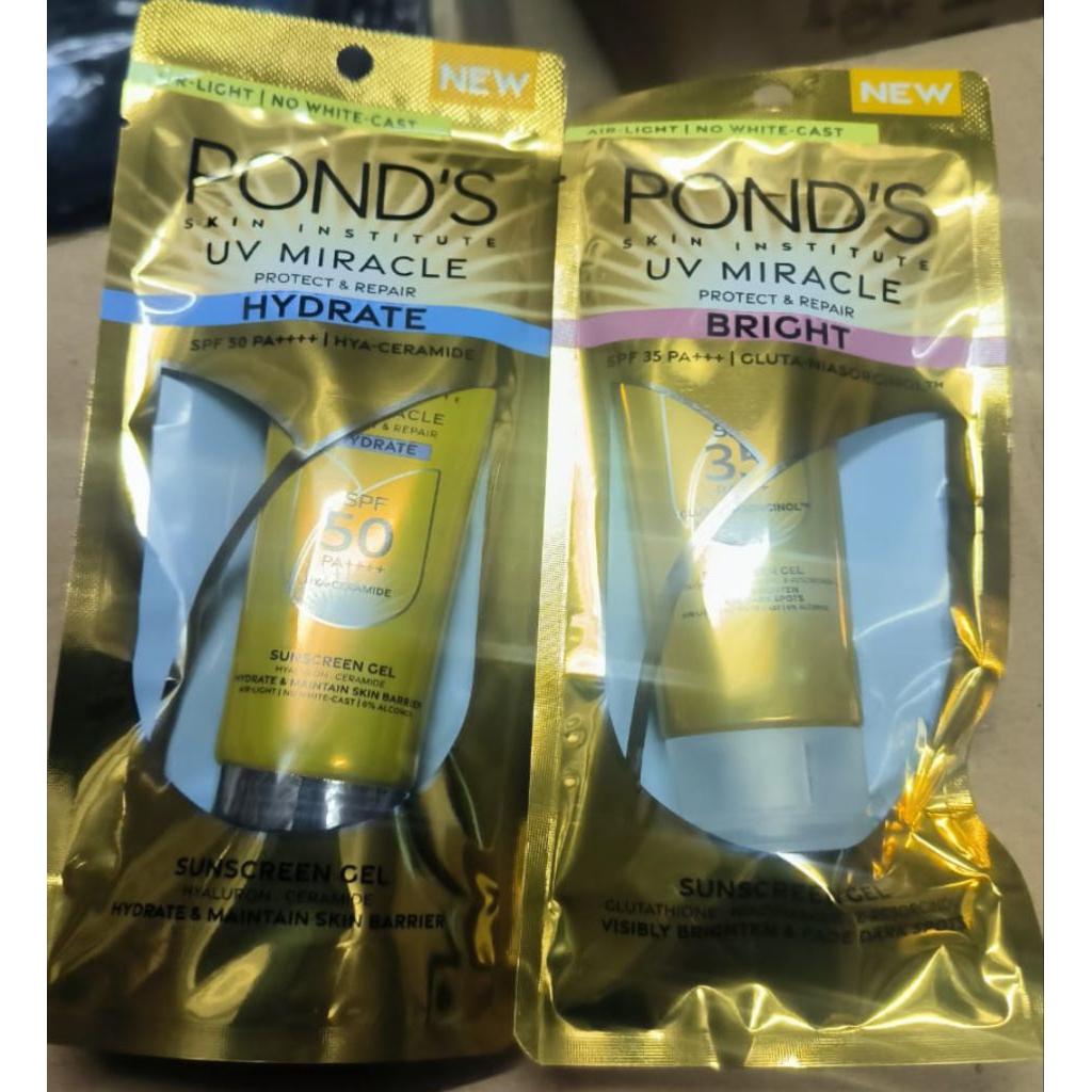 Jual Ponds UV Miracle Sunscreen Gel Protect & Repair Bright SPF 35 PA ...