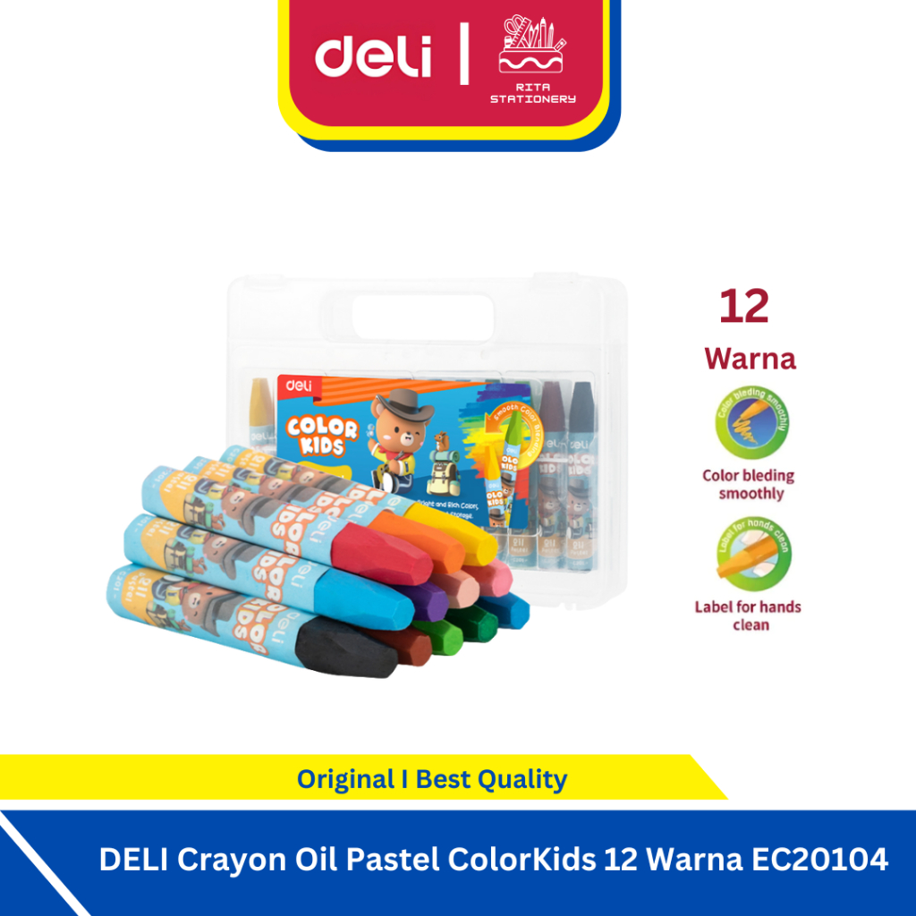 Jual Deli Crayon Oil Pastel Krayon Warna Cerah Tidak Beracun 12 Color ...