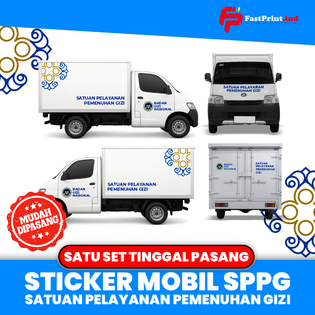 Jual STICKER MOBIL SPPG MBG STIKER CUTTING / STIKER BRANDING / STIKER ...