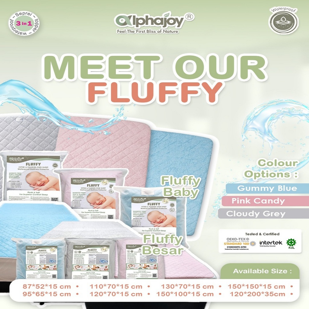 Jual Sprei Bayi Alphajoy FLUFFY Bamboo Terry Waterproof Fitted Padded ...