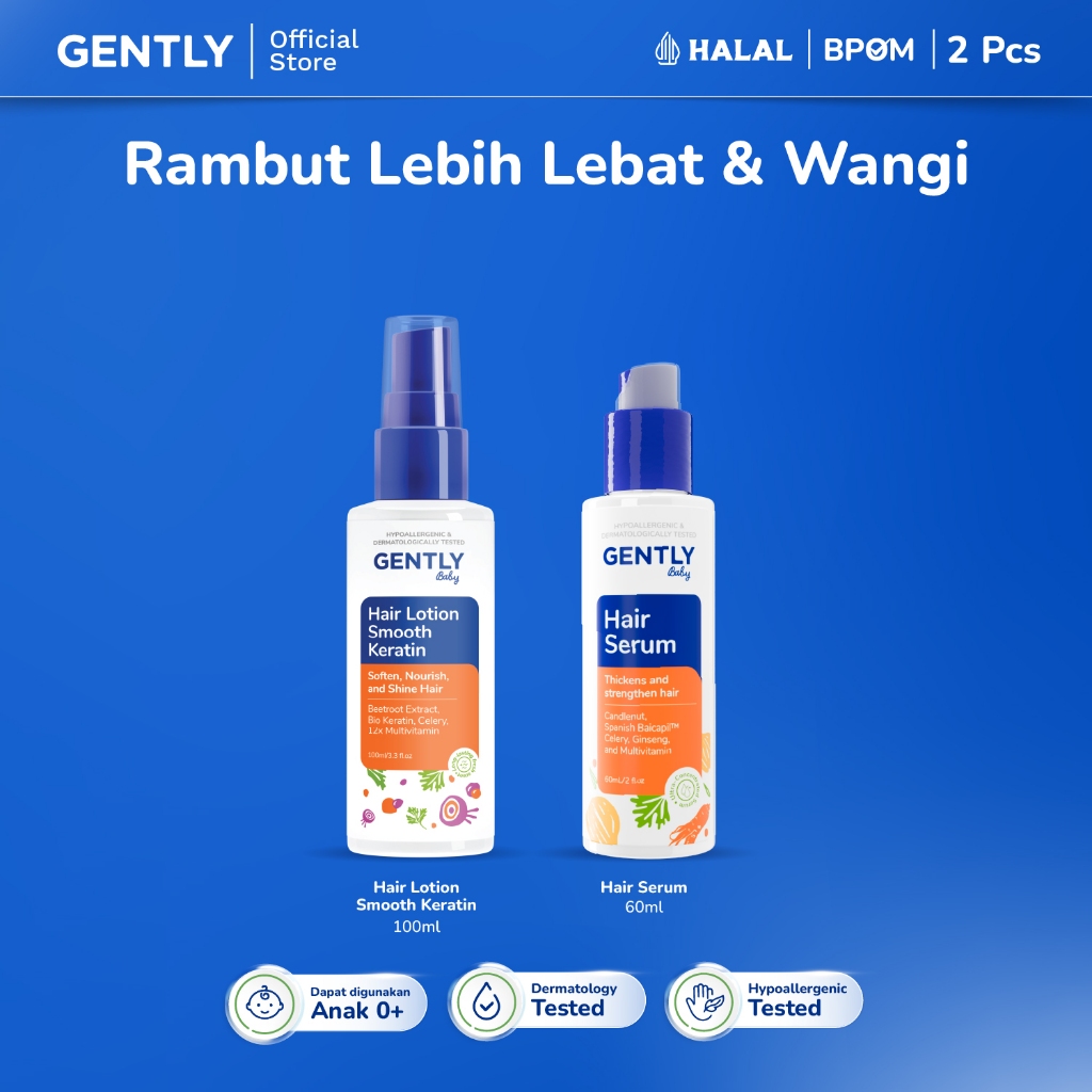 Jual GENTLY Baby Fresh and Thick | Paket Hair Lotion Smooth Keratin 100 ...