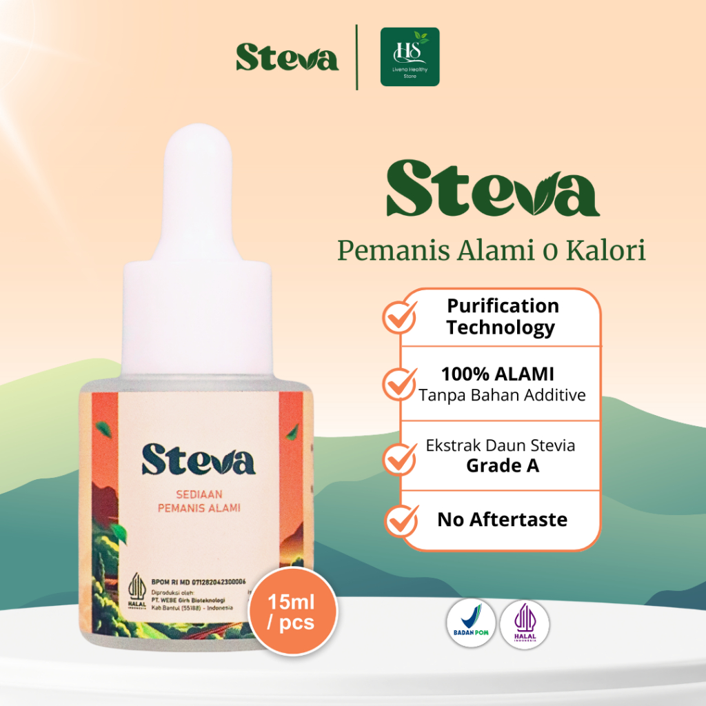 Jual STEVA Gula Stevia Tetes BPOM & Halal MUI - 15 mL | Shopee Indonesia