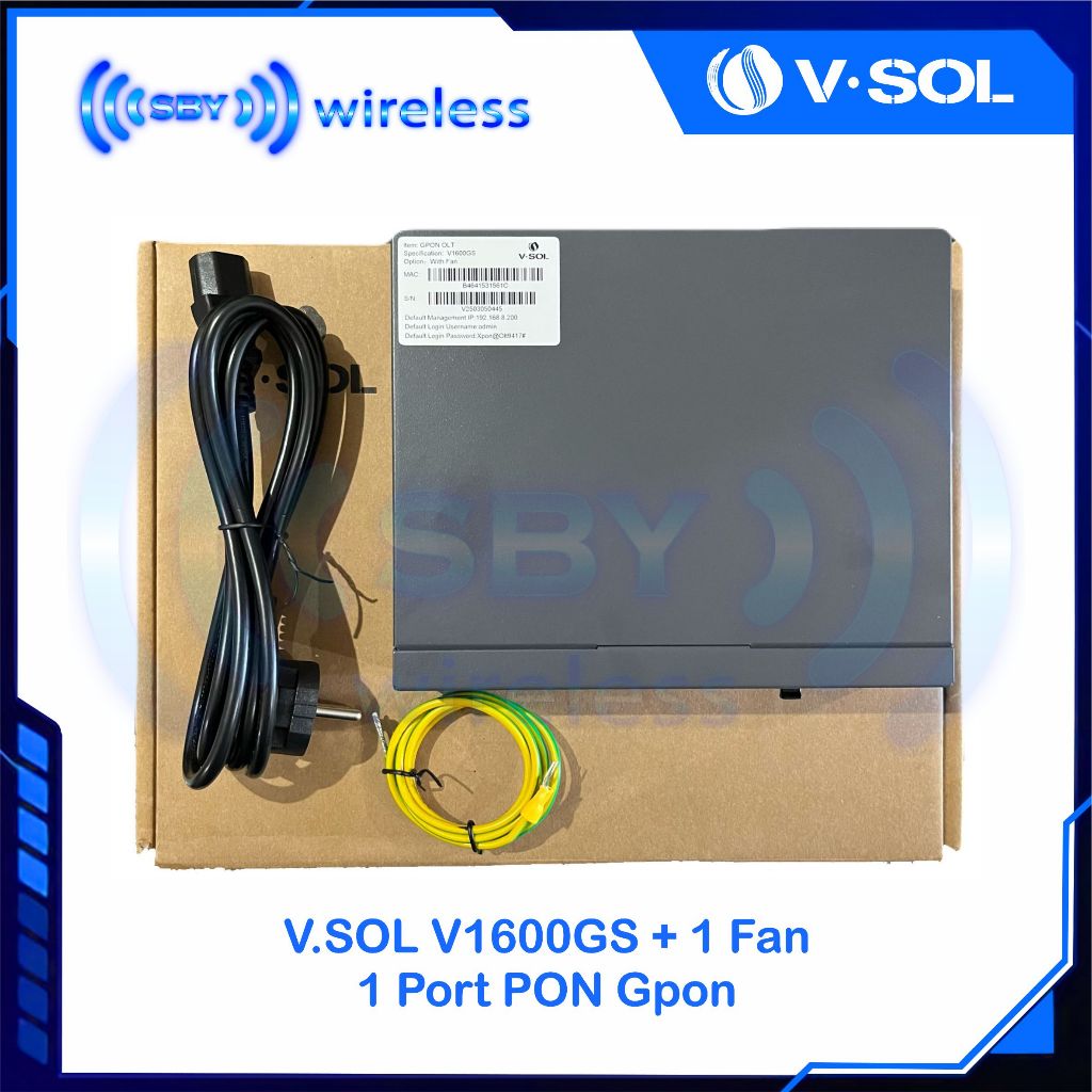 Jual VSOL V1600GS+Fan GPON OLT 1 Port V.SOL 128 USER AC+DC 12V POWER ...