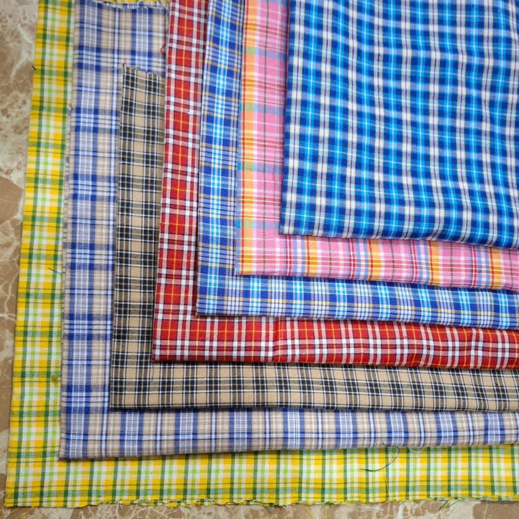 Jual Kain Kotak Kotak Meteran Yardyed Katun Bahan Kain Seragam Kotak ...