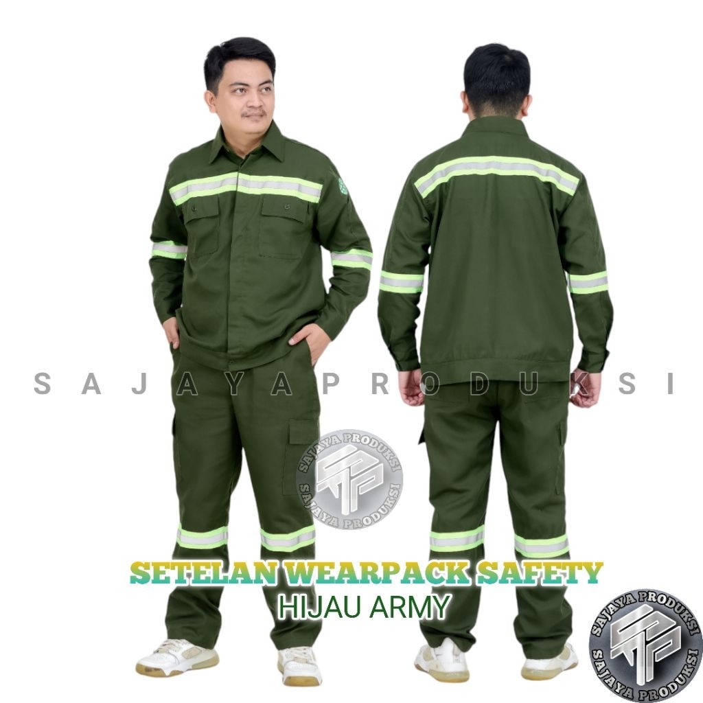 Jual Sajayaproduksi wearpack safety setelan warna hijau army baju ...