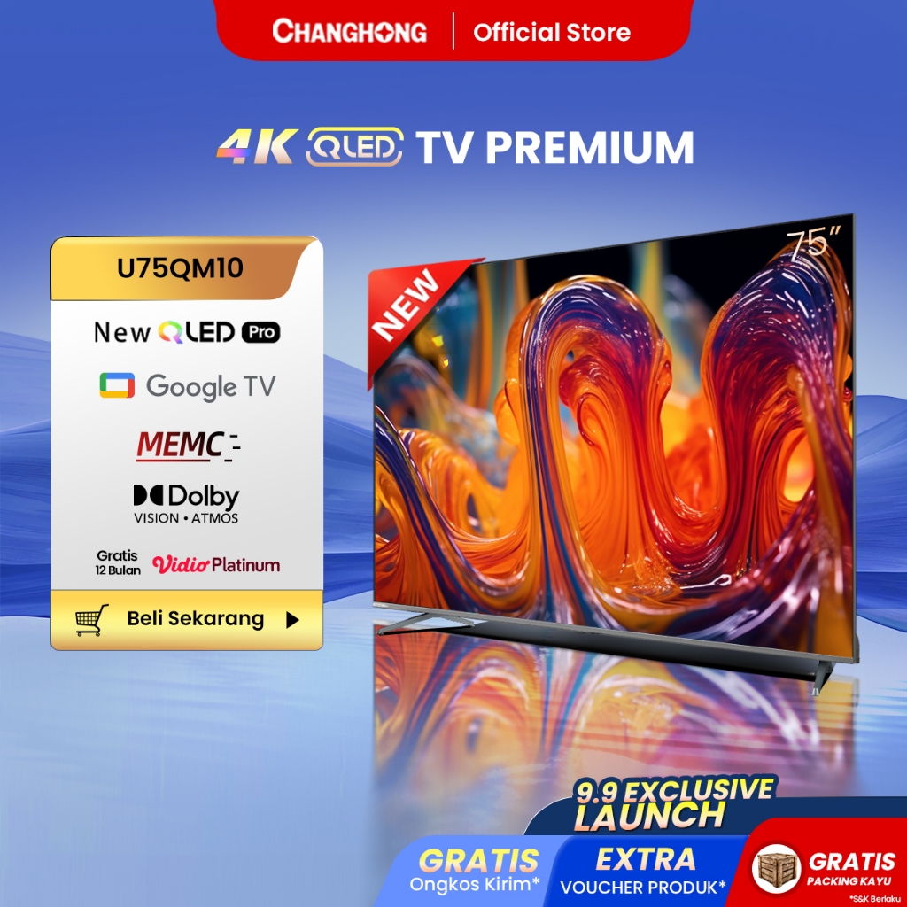 Jual Changhong QLED TV 4K 75 inch Google Smart QLED PRO Digital TV ...