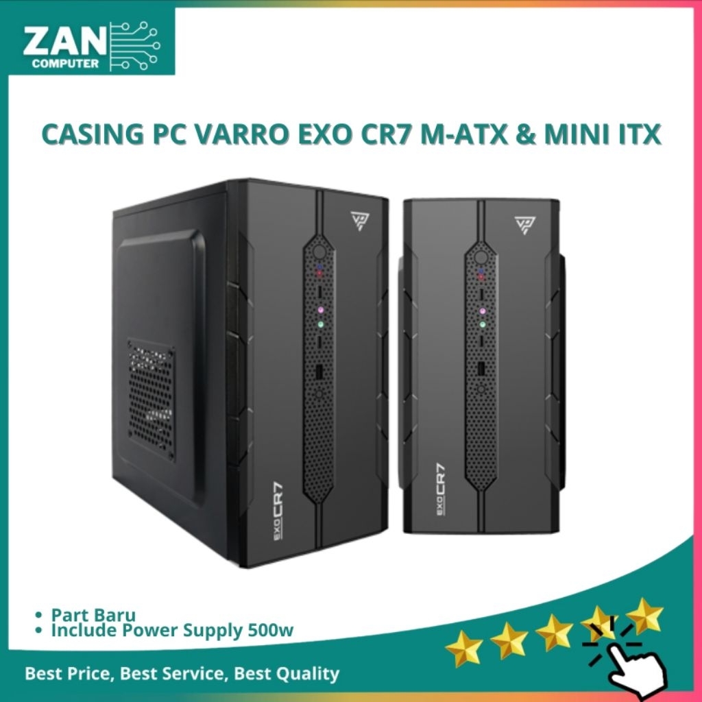 Jual CASING CPU / PC VARRO EXO CR7 / F17 / SHIELD + PSU 500 WATT ...