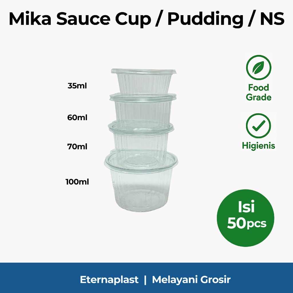 Jual (50PCS) Mika Sauce Cup | Mika Cup NS | Mika Pudding | Mika Sambal ...