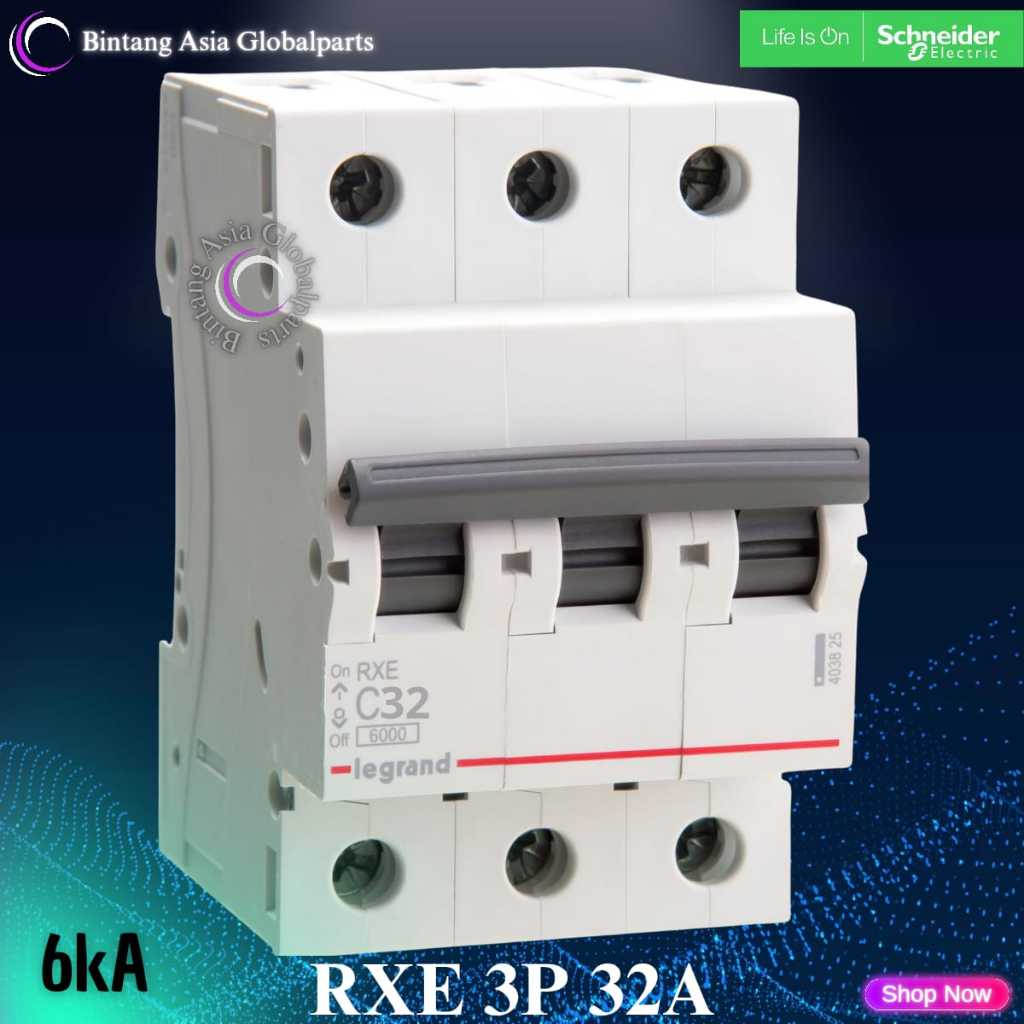 Jual MCB 3p 32a Legrand Original / MCB 3 Phase 32 Ampere RXE Ori / MCB ...