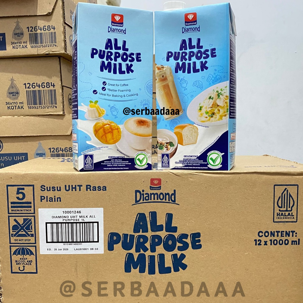 Jual DIAMOND UHT MILK ALL PURPOSE 1000ml | 1 KARTON 12 PCS | Shopee ...