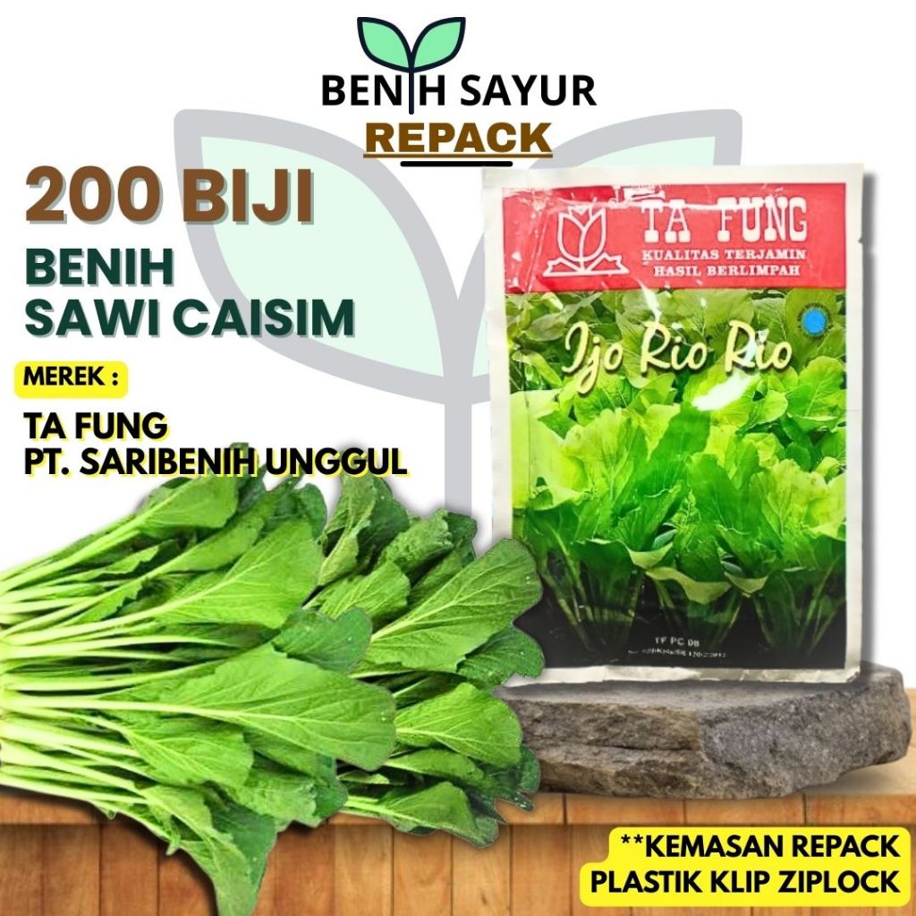 Jual Benih Sayur Repack - 200 Biji Benih Sayuran Sawi Caisim Manis ...