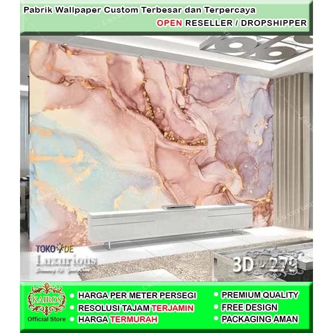 Jual Wallpaper Custom 3D Vinyl Marble Stiker Dinding Marmer Sticker ...