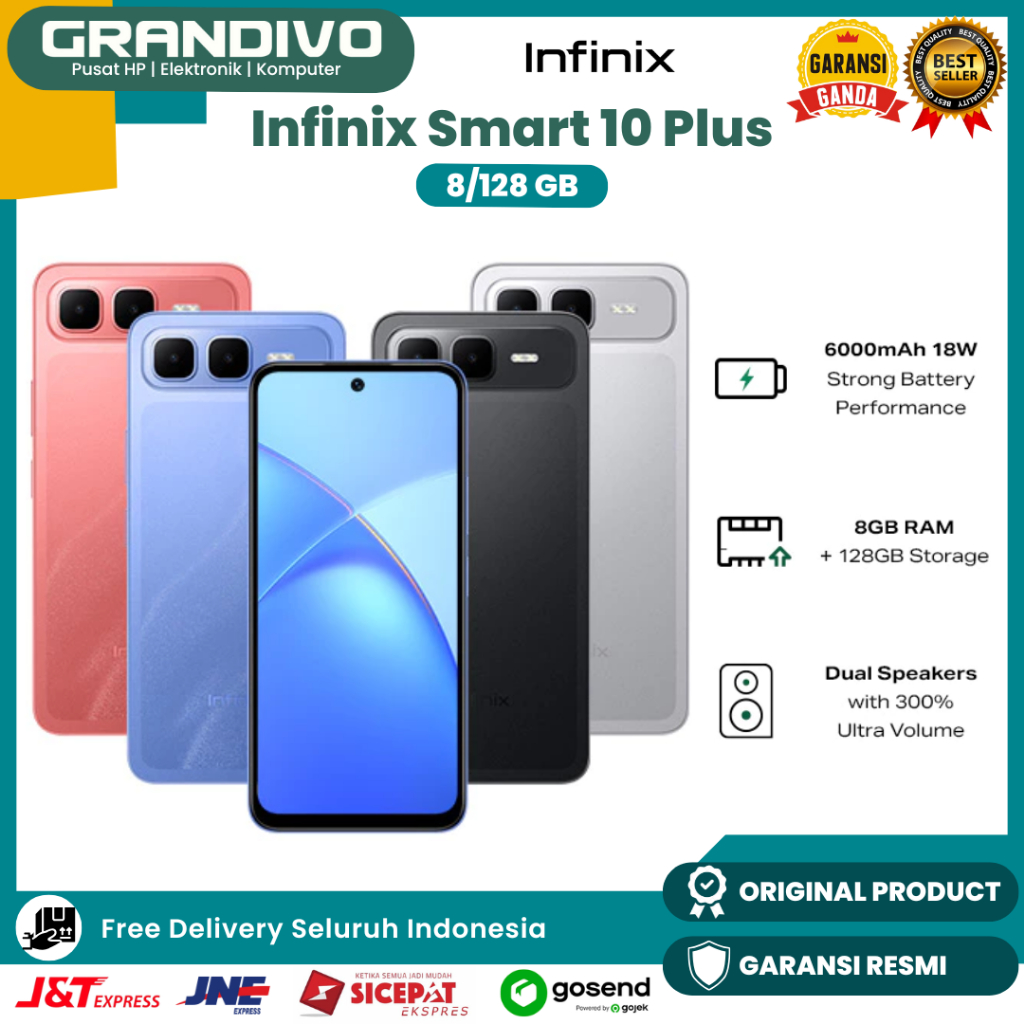 Jual Infinix Smart 10 Plus 8+8GB/128GB Extended Ram 6.67" 120Hz IP64 ...