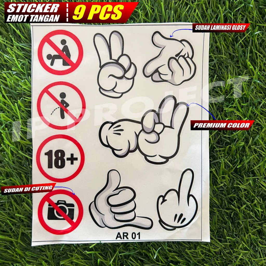 Jual STICKER EMOT TANGAN SUDAH DI CUTING DAN LAMINASI 9 PCS | Shopee ...
