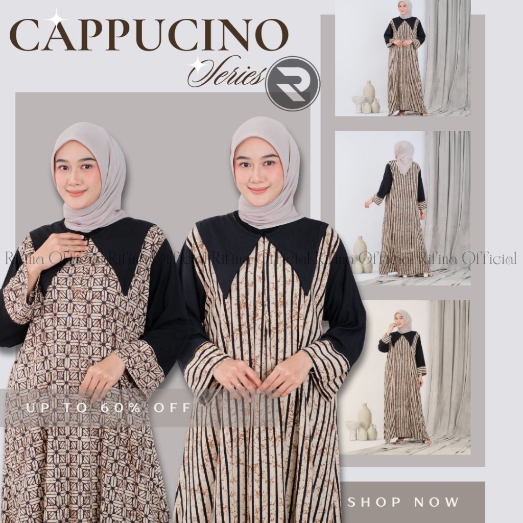 Jual Rifina Cappucino Series Dress Rayon Premium Gamis Wanita Motif ...