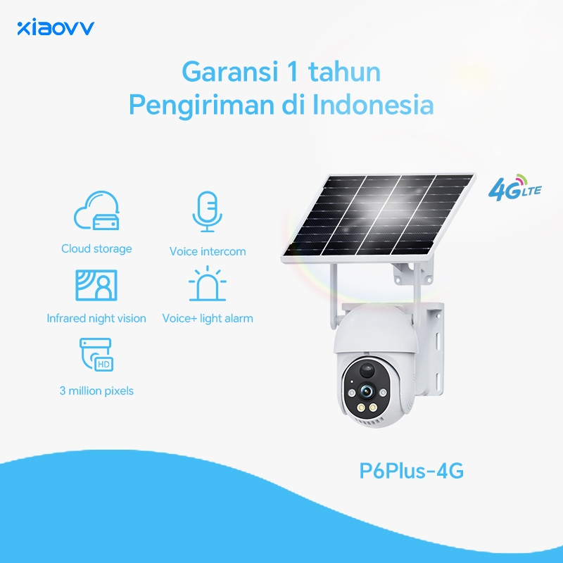 Jual Xiaovv P6 Plus-4G SimCard CCTV Kamera 2k Solar IP65 Kamera ...