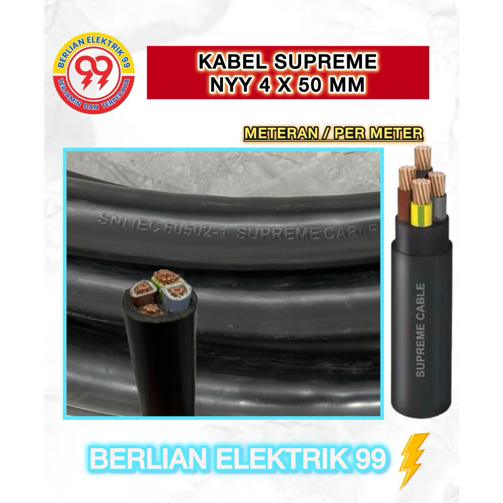 Jual Kabel listrik SUPREME NYY 4x50mm/kabel Tufur nyy 4x50 per meter | Shopee Indonesia