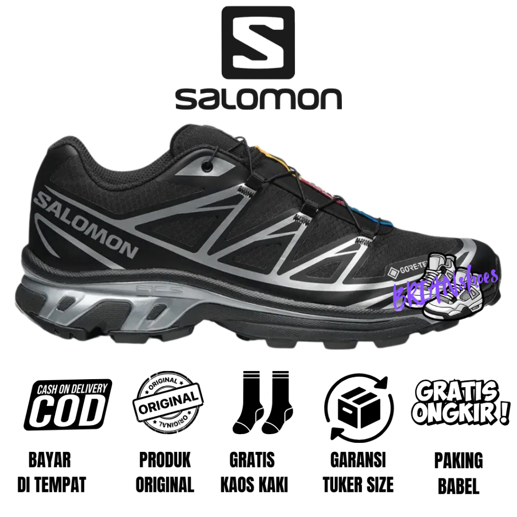 Jual Sepatu Salomon Xt 6 Goretex Black Silver Original | Shopee Indonesia